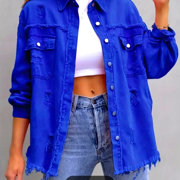Tops | Oversize Denim Shaket | Poshmark